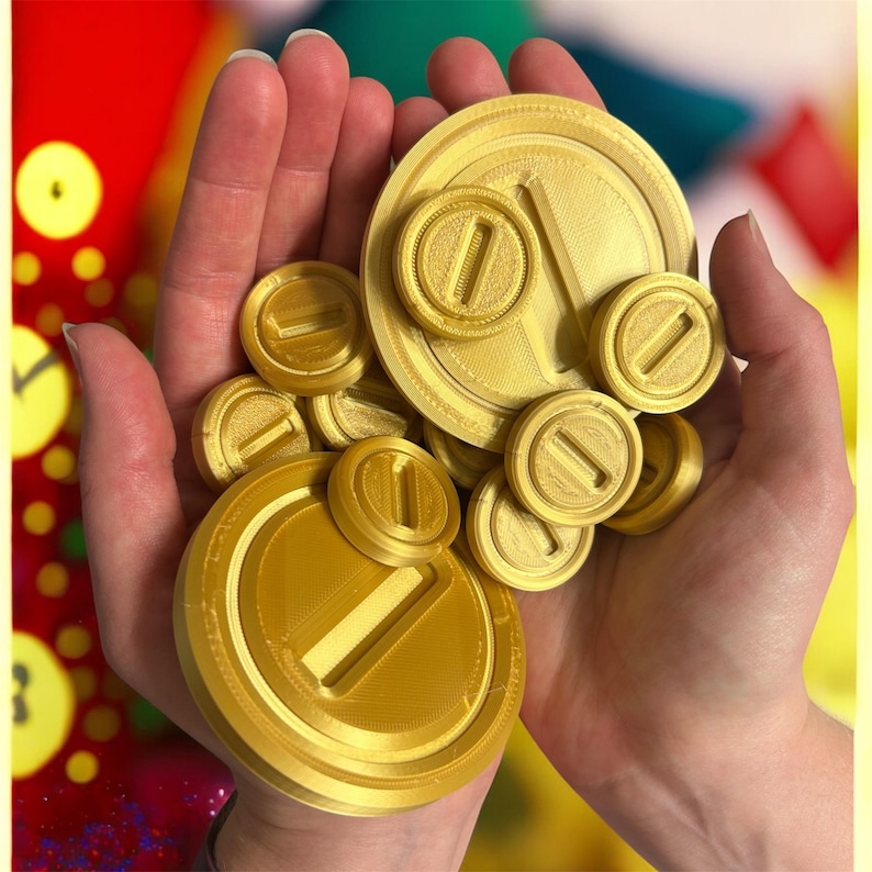 Life Sized Super Mario Bros Gold Mario Kart Coins 3D Printed Luigi ...