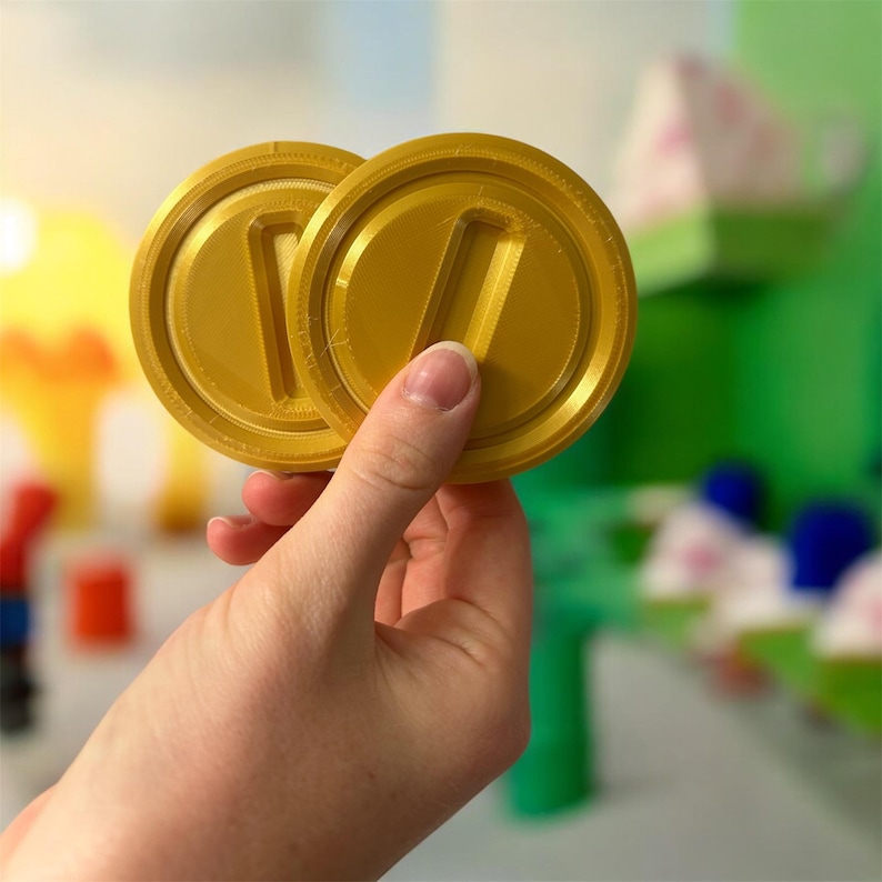 Life Sized Super Mario Bros Gold Mario Kart Coins 3D Printed Luigi ...