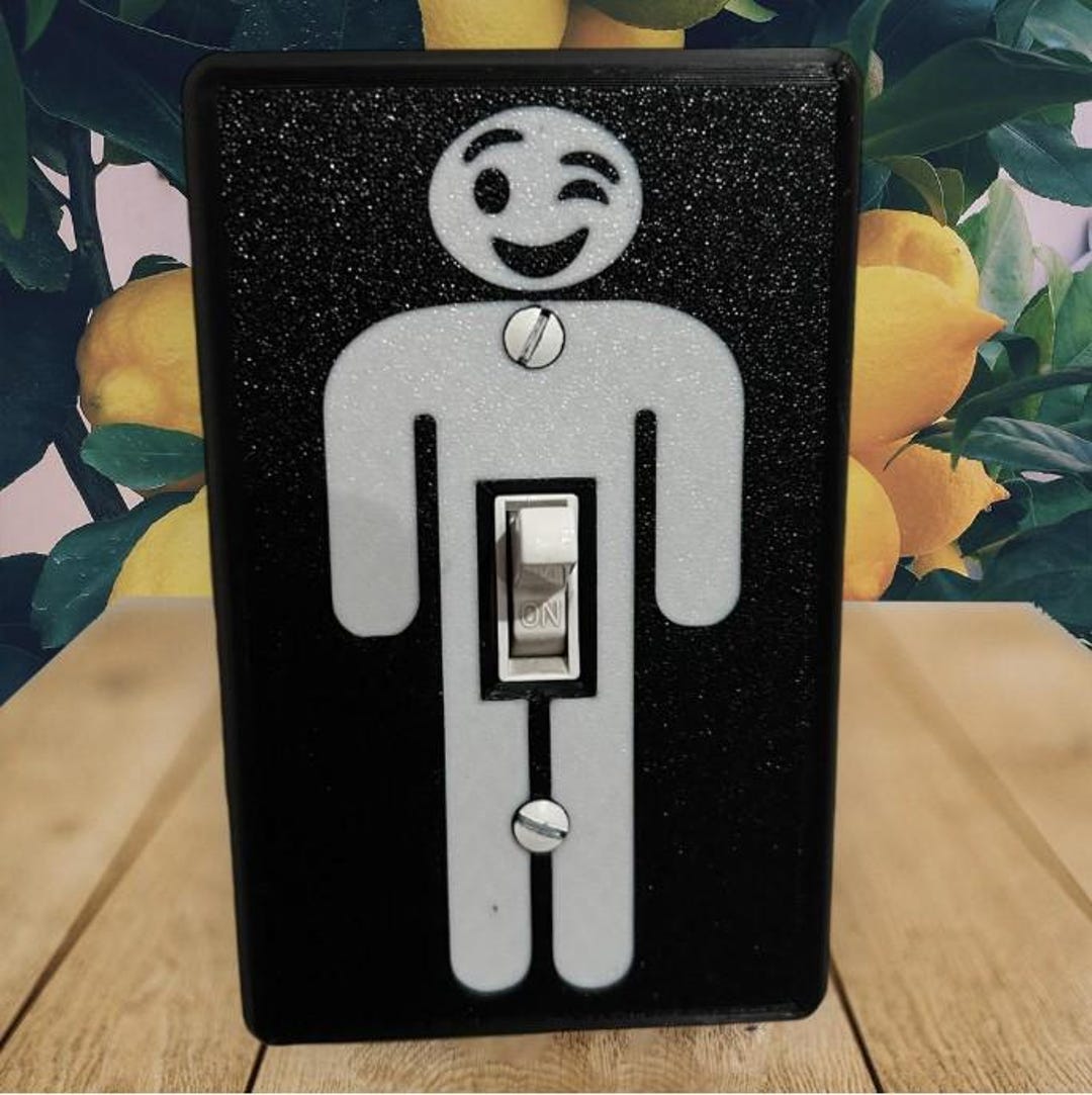 Man Light Switch Cover Plate - Funny Light Switch - Winky Face - Gag ...