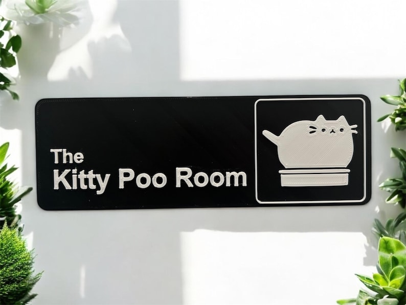 Kitty Poo Room Office Sign - Hilarious Cat Sign - Litter Box Room Sign ...