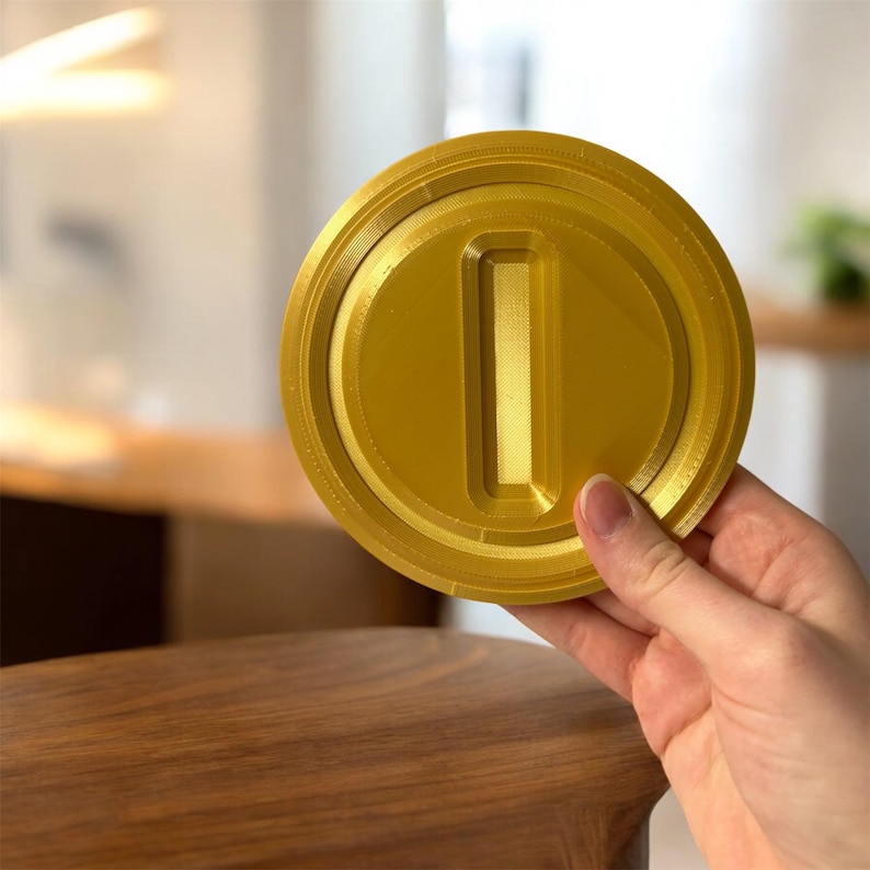 Life Sized Super Mario Bros Gold Mario Kart Coins 3D Printed Luigi ...