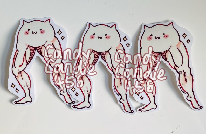 Cute Macho Legs Cat Battle Cats Glossy Vinyl Sticker - Etsy