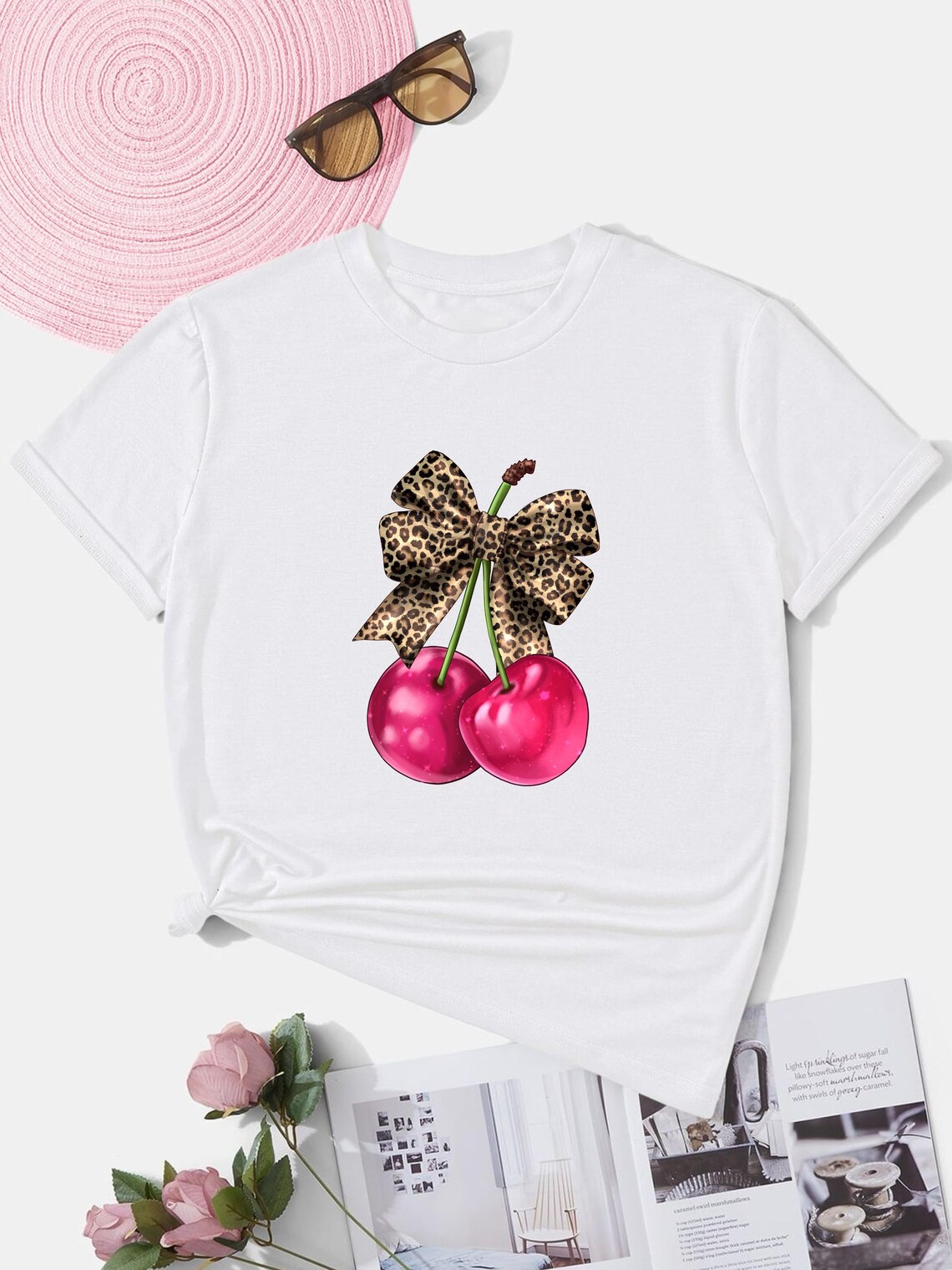 Cherry Leopard Bow PNG, Coquette Summer Design (digital Design) - Etsy