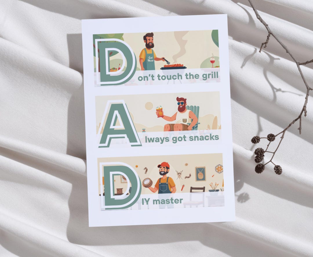 Funny Father's Day Printable Poster | Gift Card for Dad | Gift for Dad ...