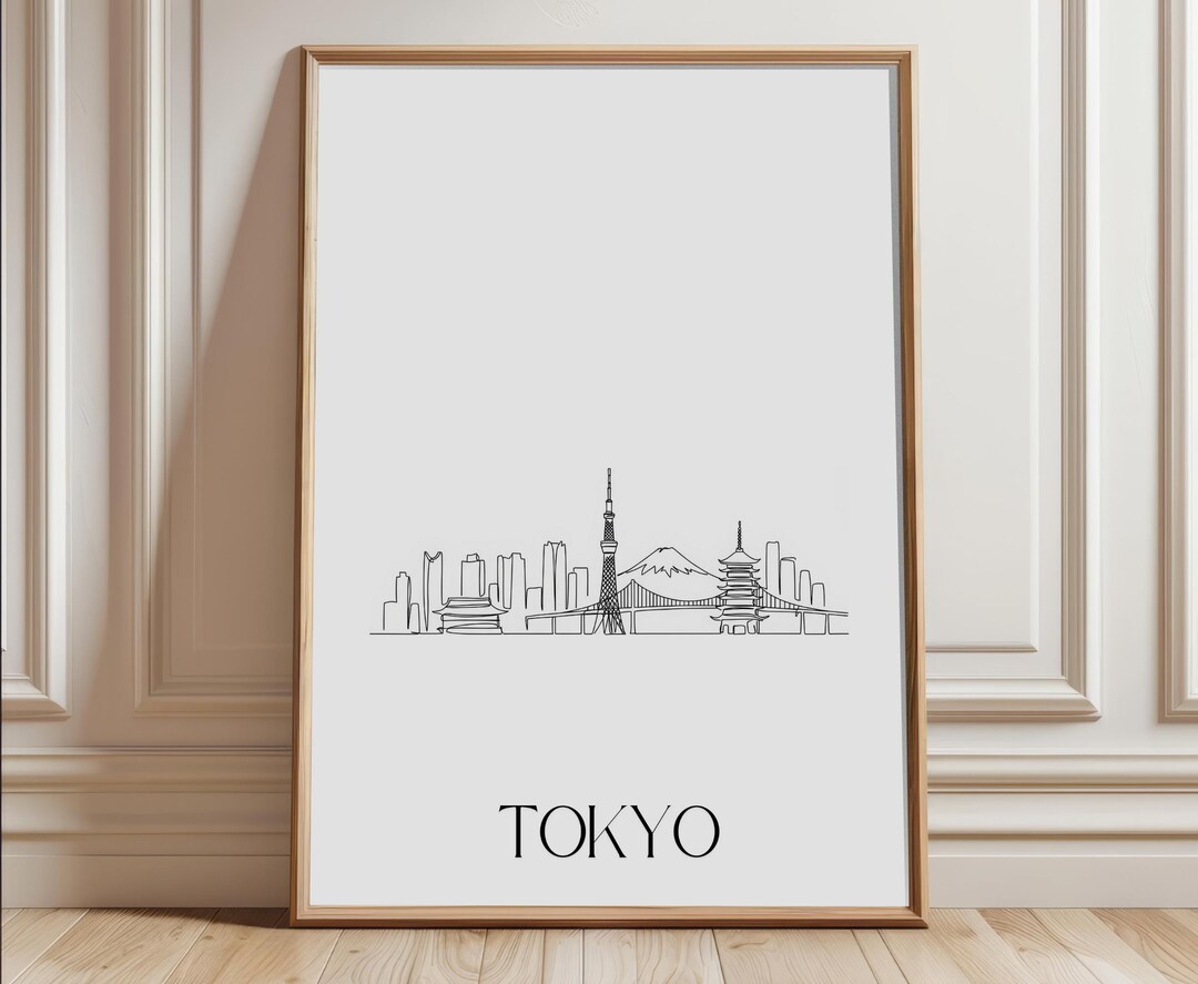 Tokyo Line Art Print – Minimalist Tokyo Skyline Poster I One Line City ...
