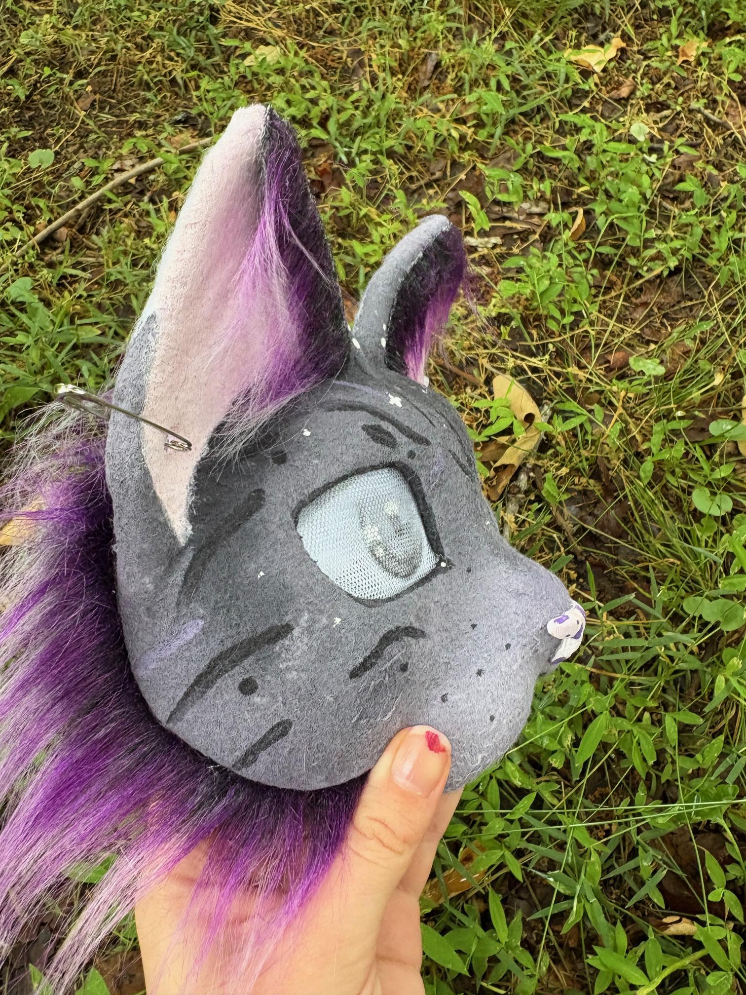 Cat Therian Mask || Star Eyes || Purple Cat || Quadrobics Otherkin ...