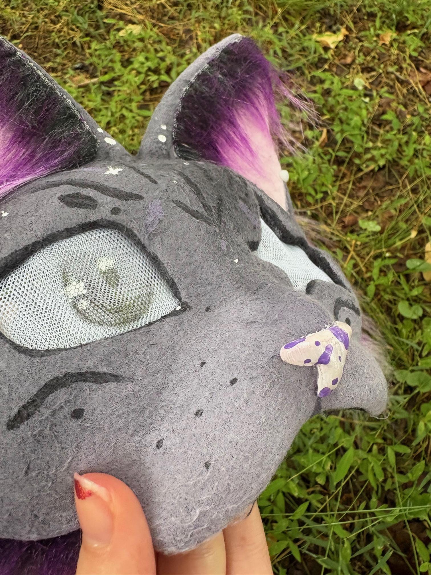 Cat Therian Mask || Star Eyes || Purple Cat || Quadrobics Otherkin ...