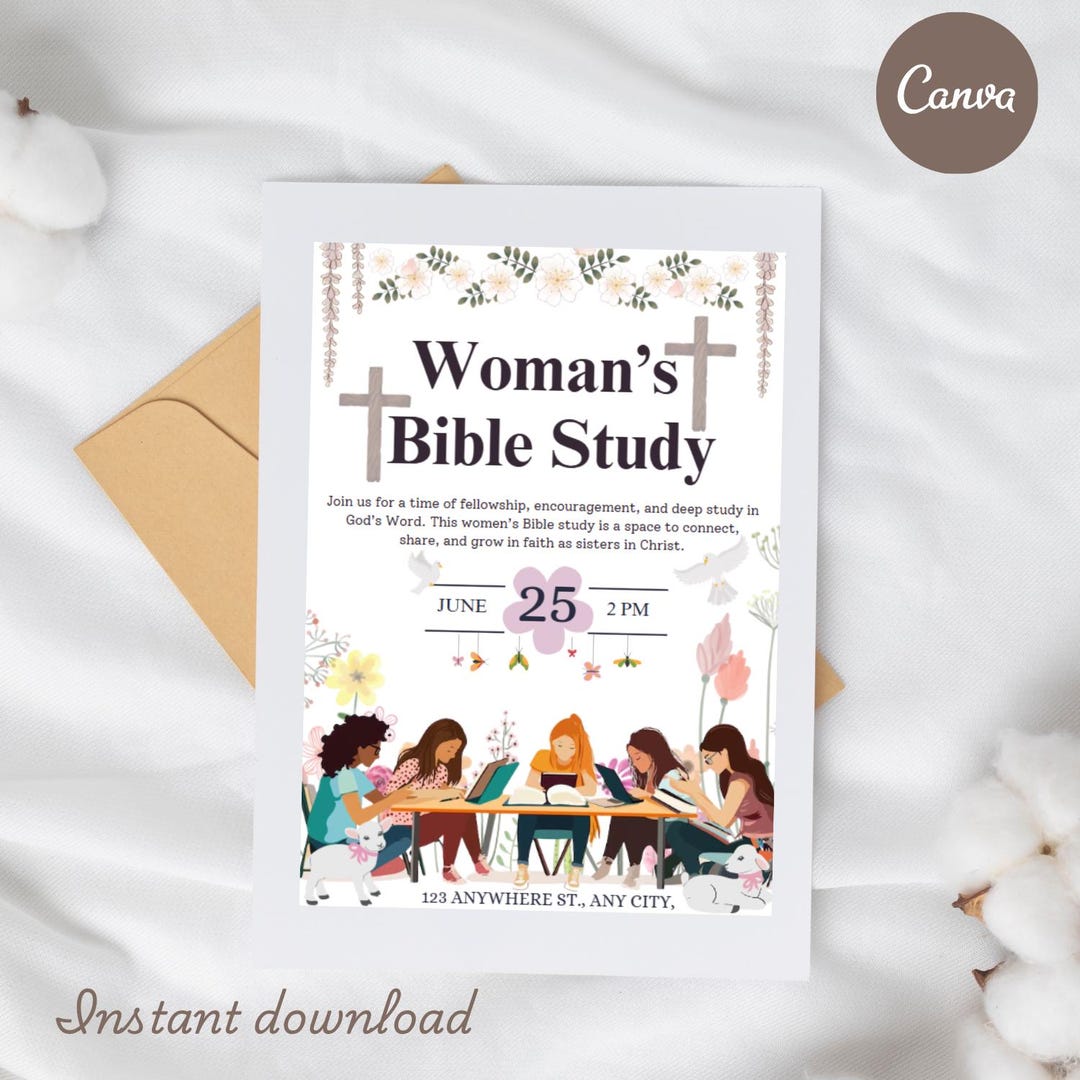 Women’s Bible Study Invitation | Christian Digital Invite | Faith ...