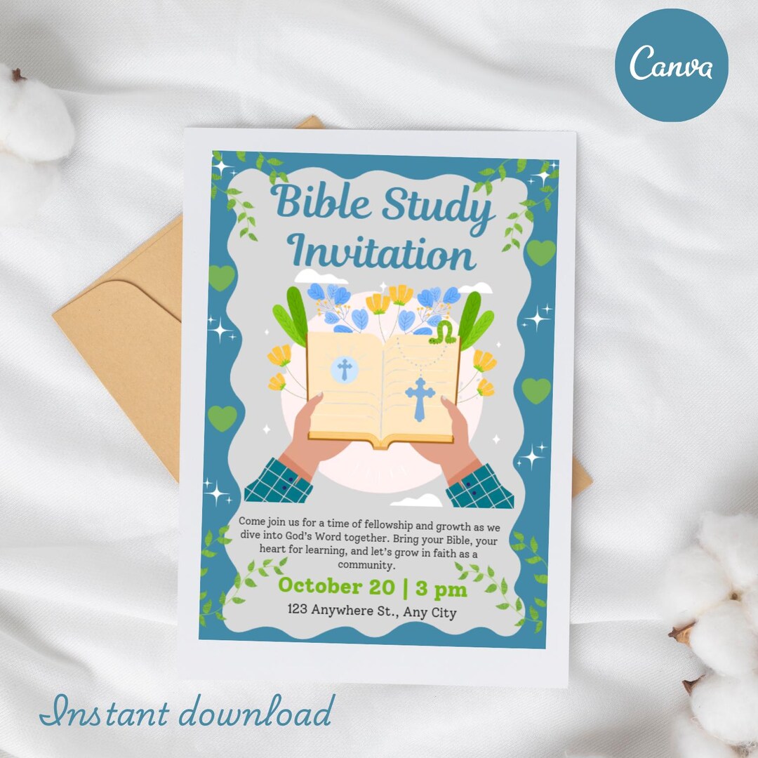 Earthy Vibe Bible Study Invitation | Christian Fellowship Gathering ...
