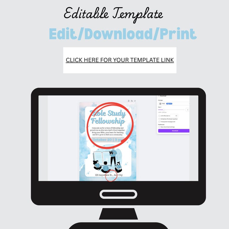 Blue Bible Study Invitation | Christian Fellowship Gathering | Editable ...