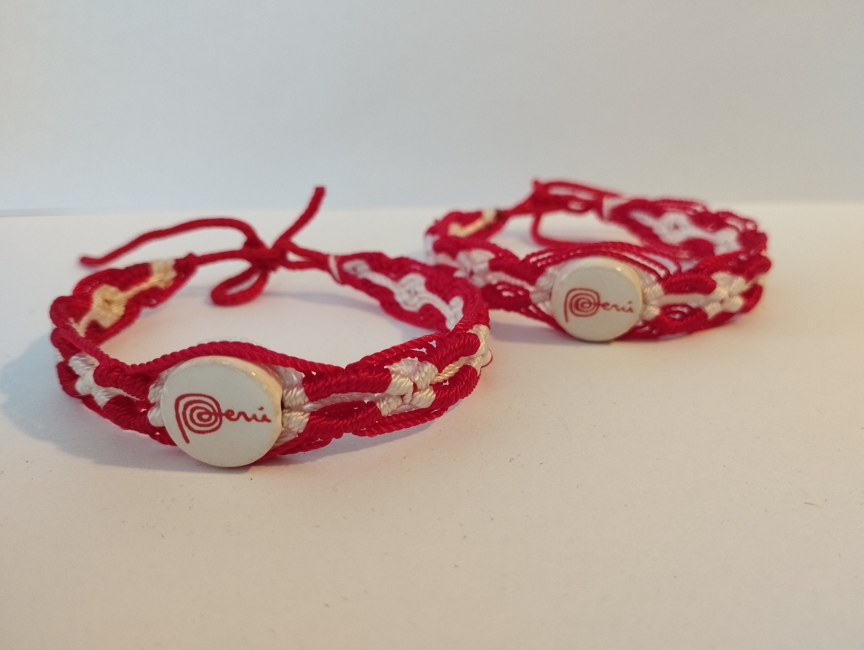 2 Peruvian Friendship Bracelets Wristbands Macrame Unisex Handmade Peru ...