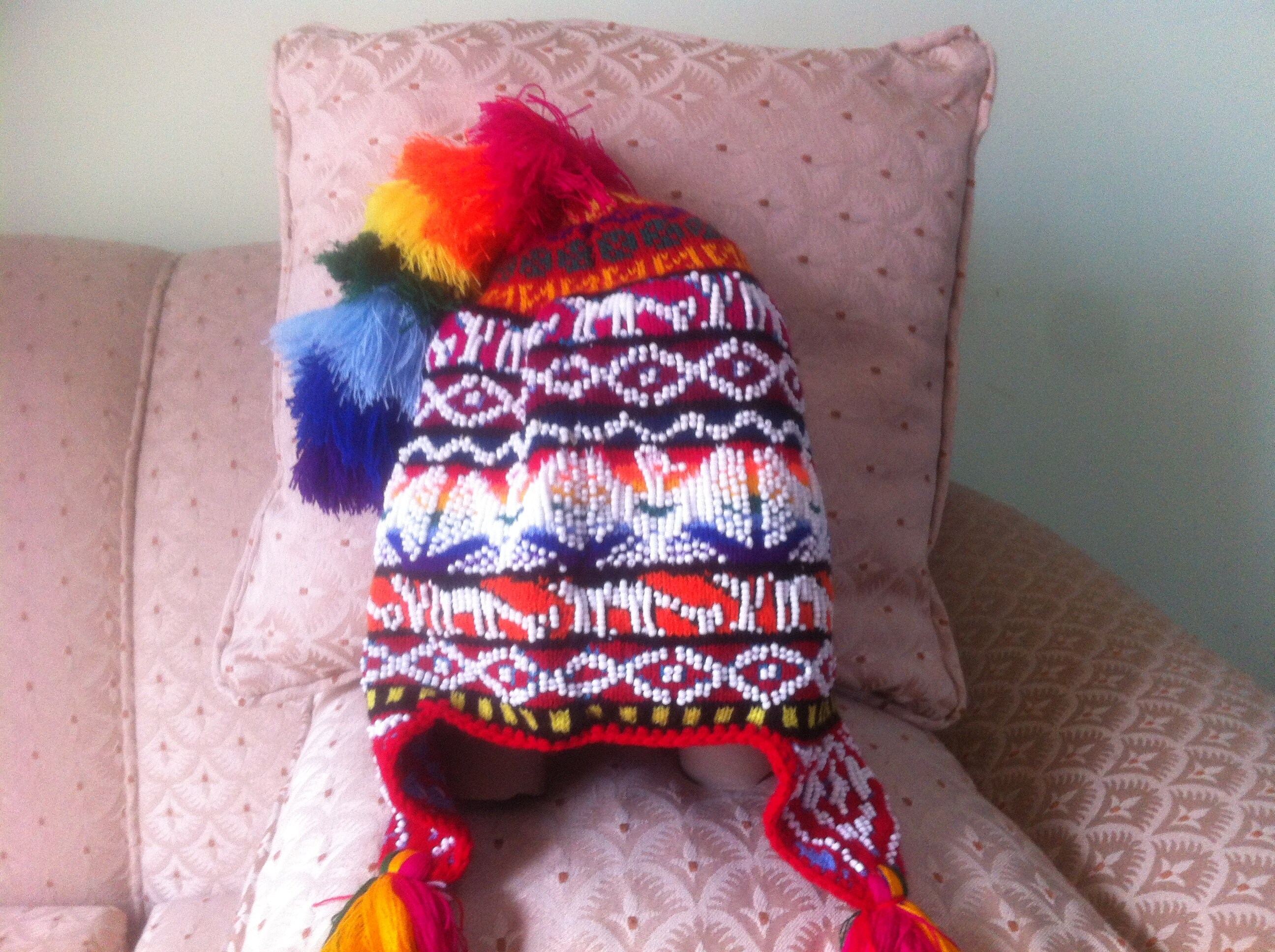 Peruvian Wool Pom Pom & Mostacillas Beads Chullo Hat Unisex - Etsy
