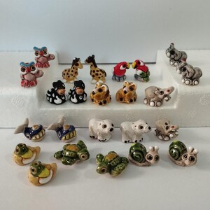 Lot 24 Tiny Peruvian Ceramic Animal Bead Clay Mixed Model Handmade New ...