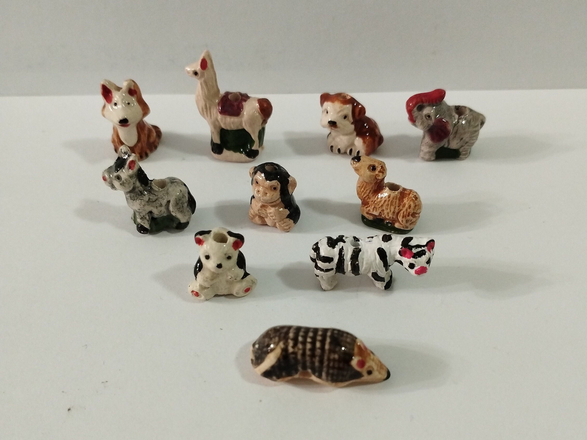 10 Tiny Peruvian Ceramic Animal Bead Clay Pairs Mixed Model Handmade ...