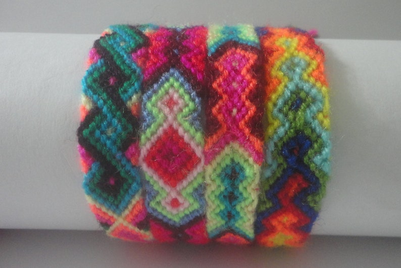 Set 4 Peruvian Wool Friendship Bracelets Handmade Ethnic New Folck Art ...