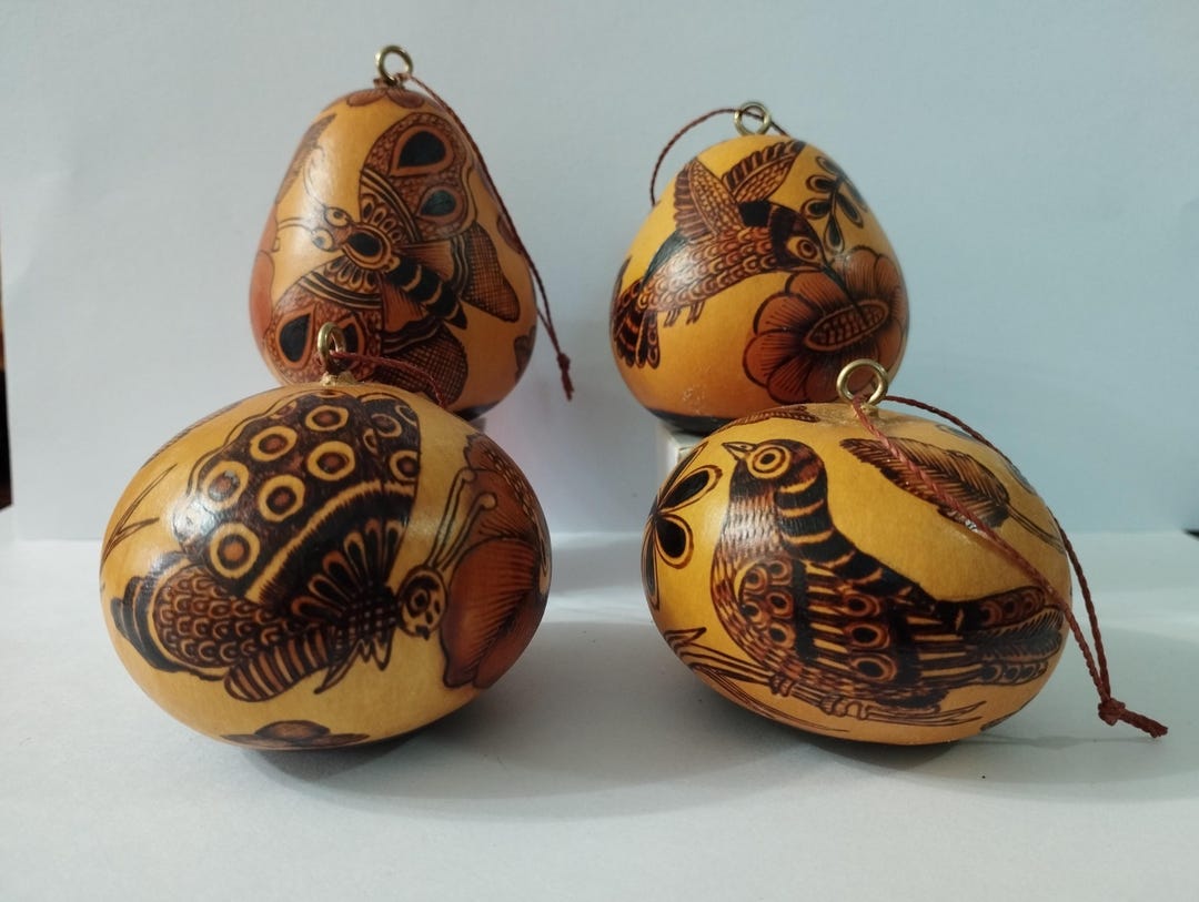Peruvian Carving Gourd Ornament Christmas Tree Fine Handmade ...