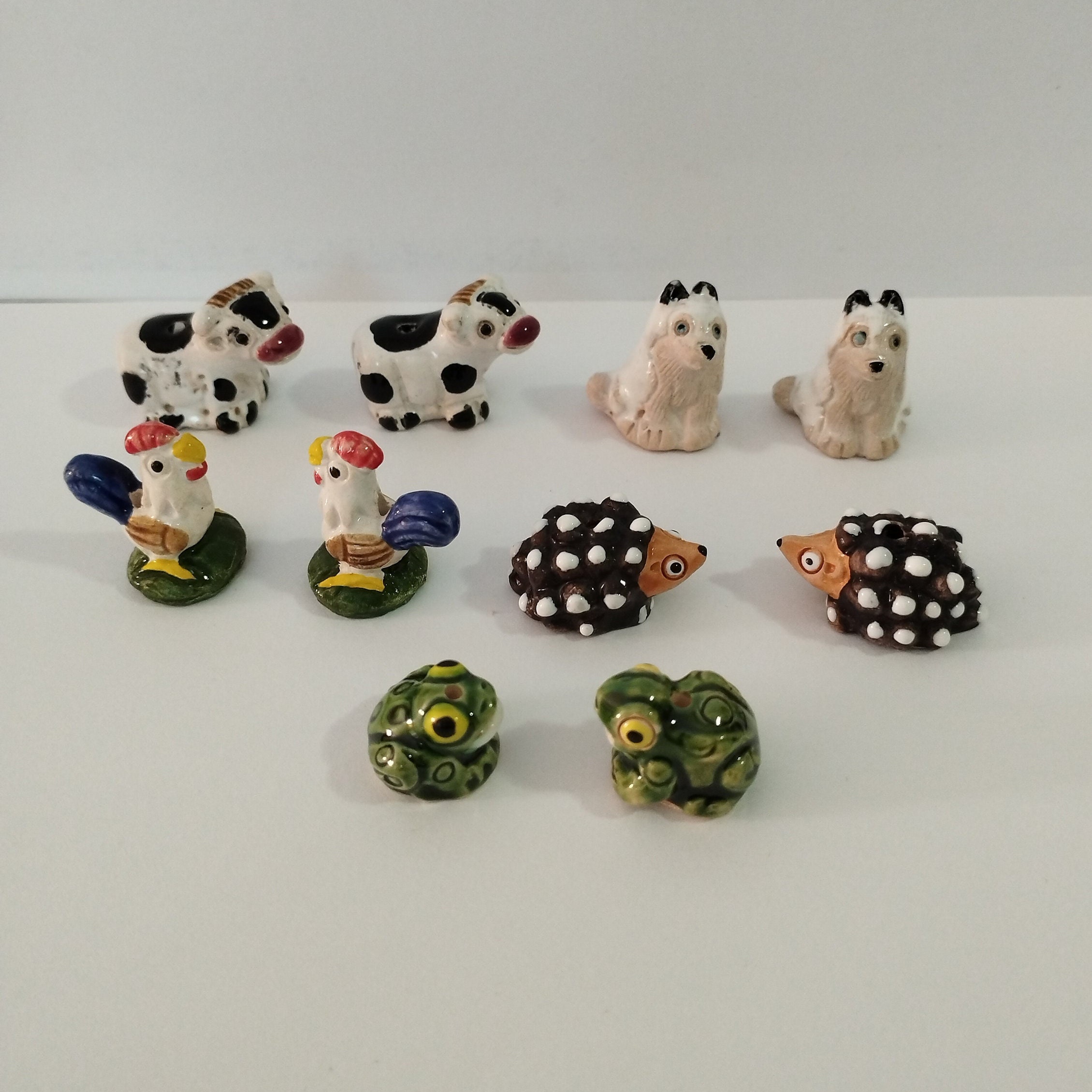 10 Small Peruvian Ceramic Animal Bead Clay Mixed Model Handmade Small ...