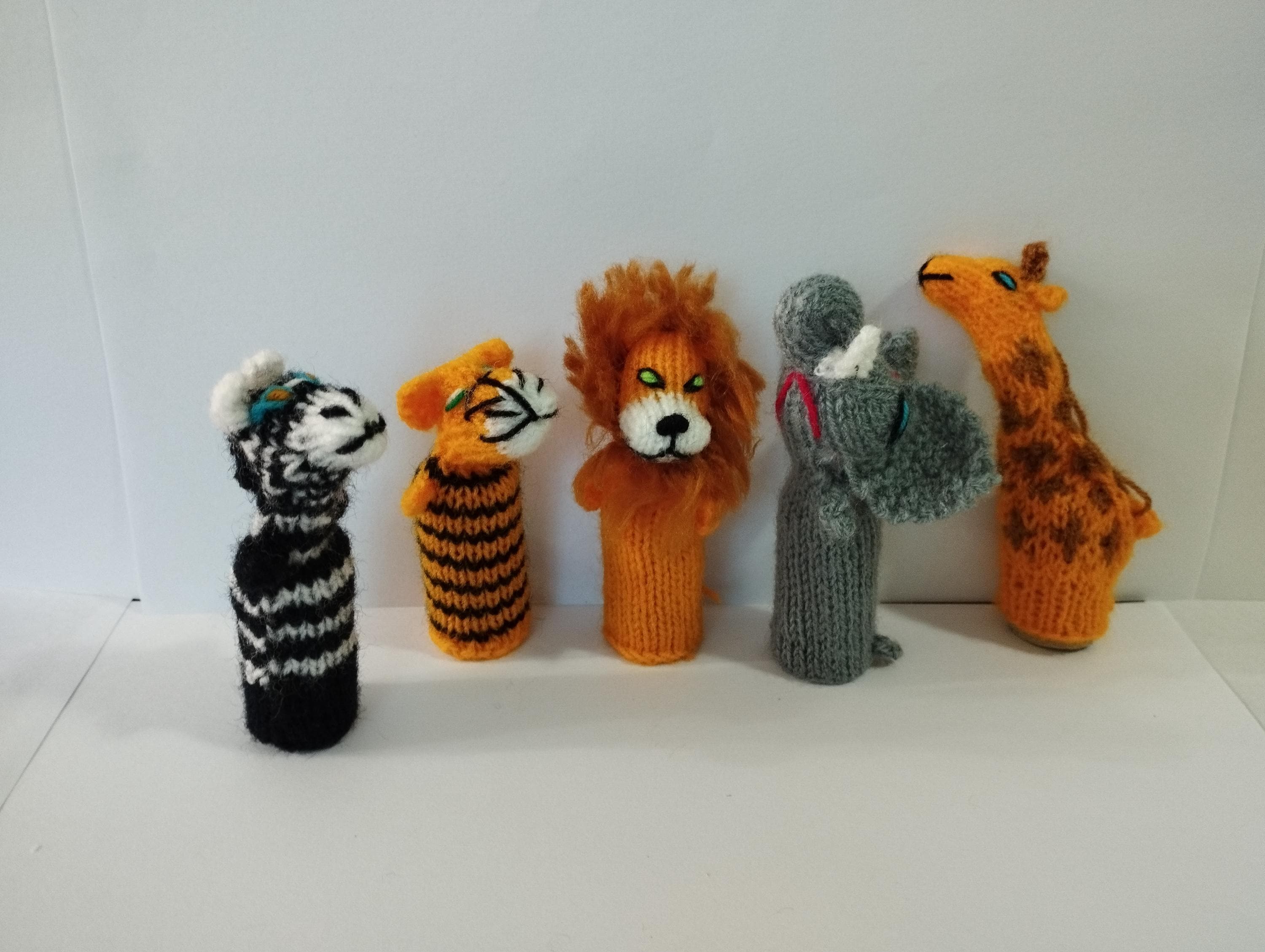 5 Wool Peruvian Finger Puppet Jungle Animals Collectable Handmade New ...