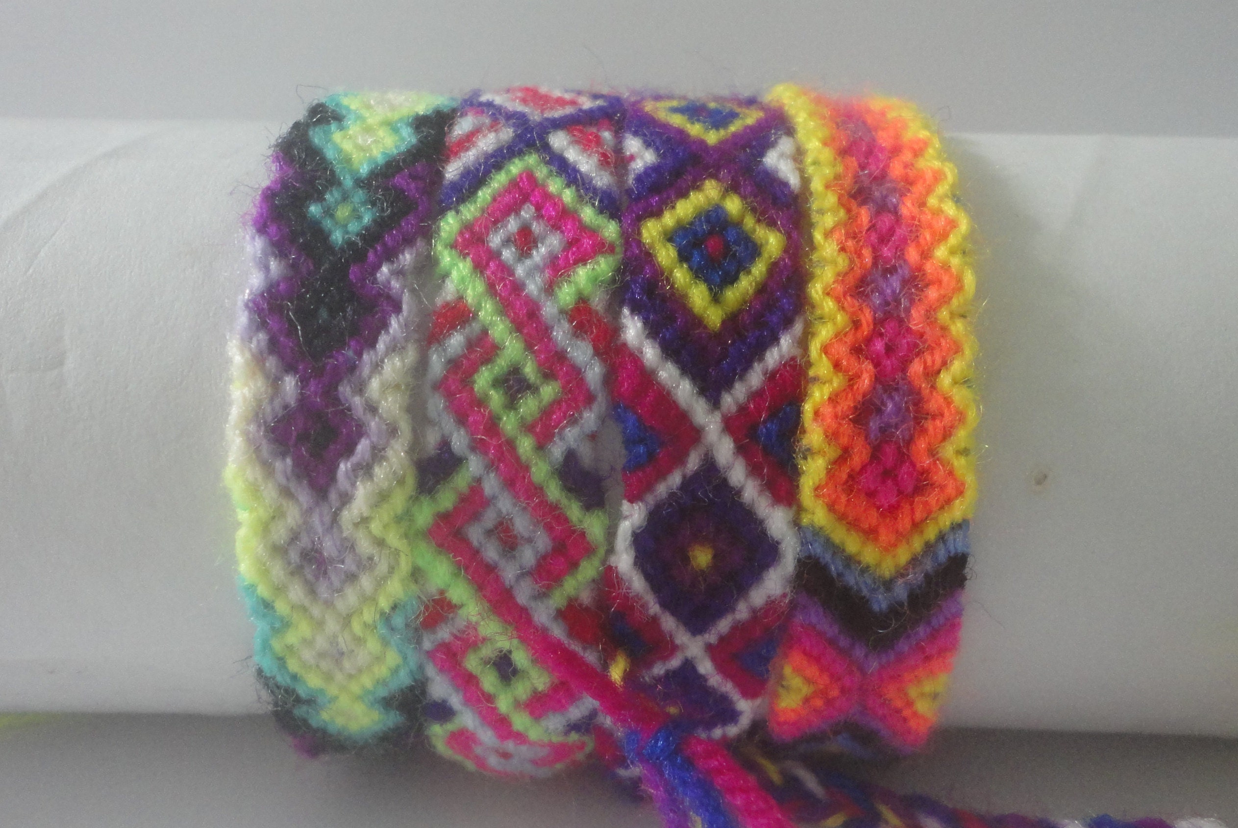 Set 4 Peruvian Wool Friendship Bracelets Handmade Ethnic New | Etsy