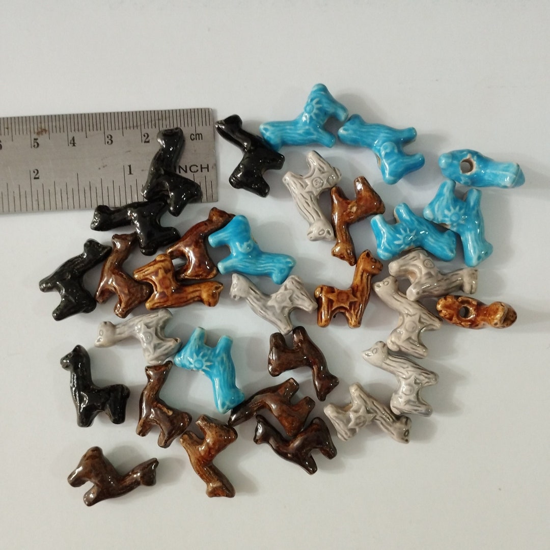 10 Peruvian Ceramic Llama Bead Clay Mixed Model Handmade New Art Peru ...