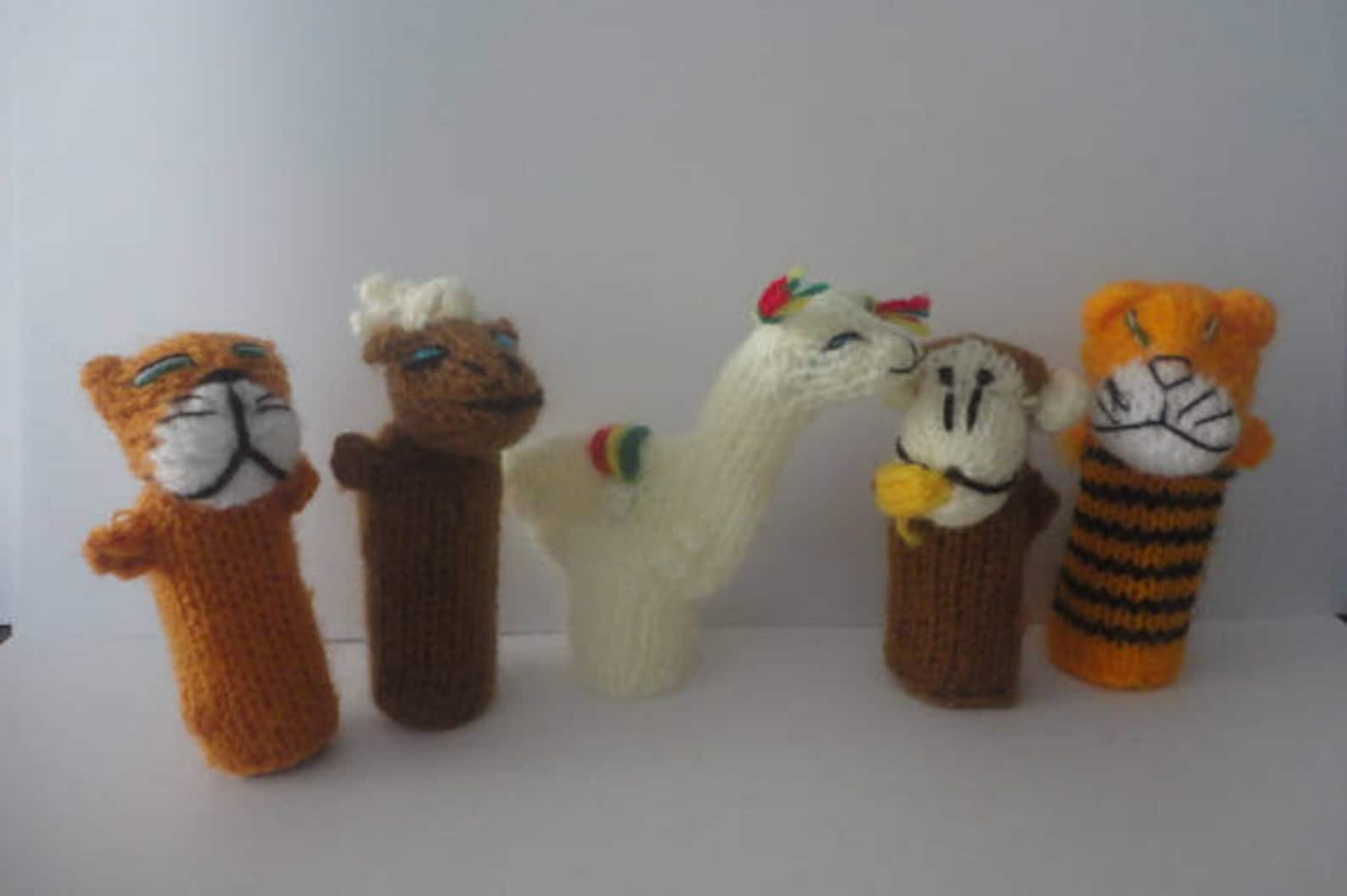 10 Peruvian Finger Puppet Wool Hand-knitted - Will Animals Finger ...