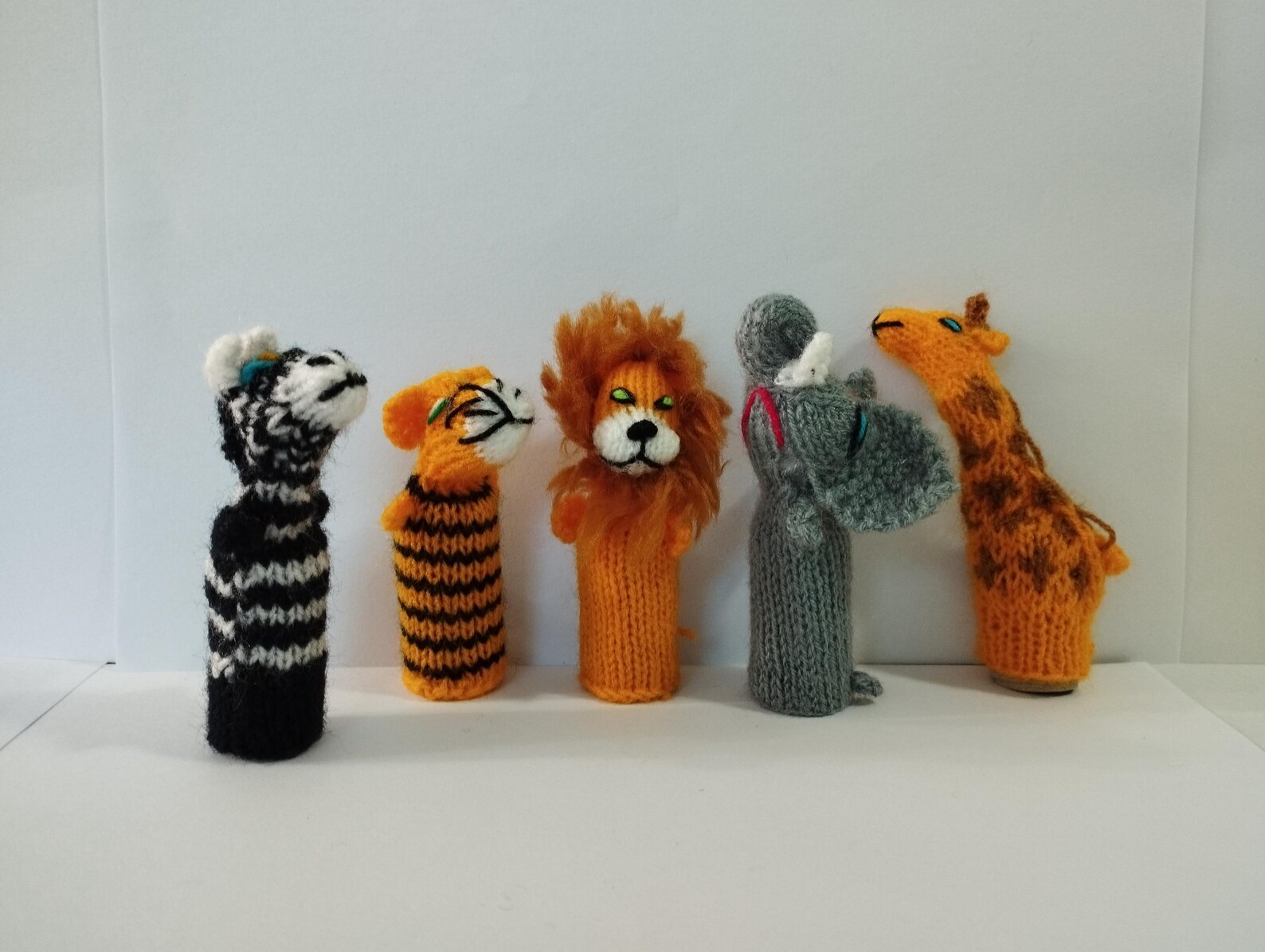 5 Wool Peruvian Finger Puppet Jungle Animals Collectable Handmade New ...
