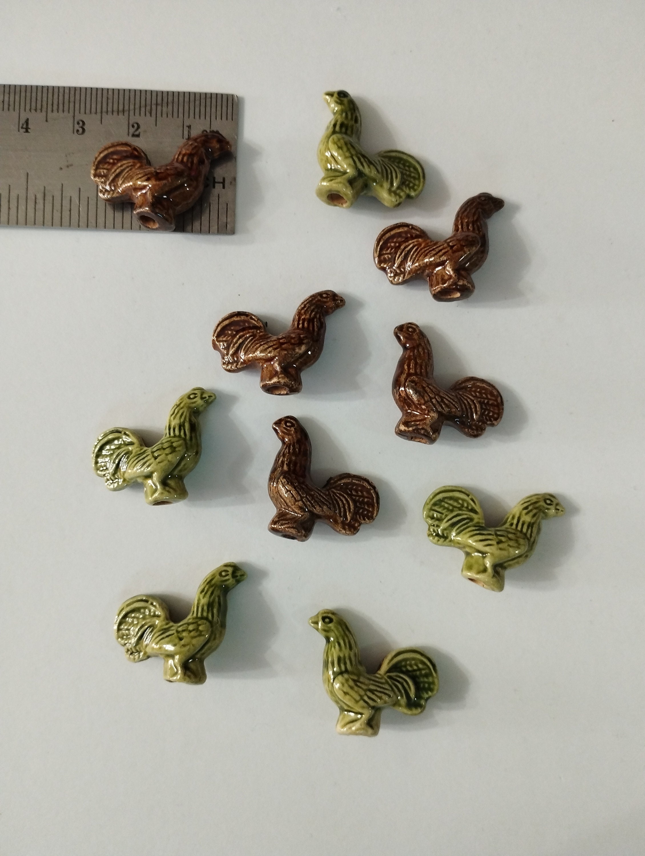 10 Peruvian Ceramic Animal Bead Clay Mixed Model Handmade New Art Peru ...