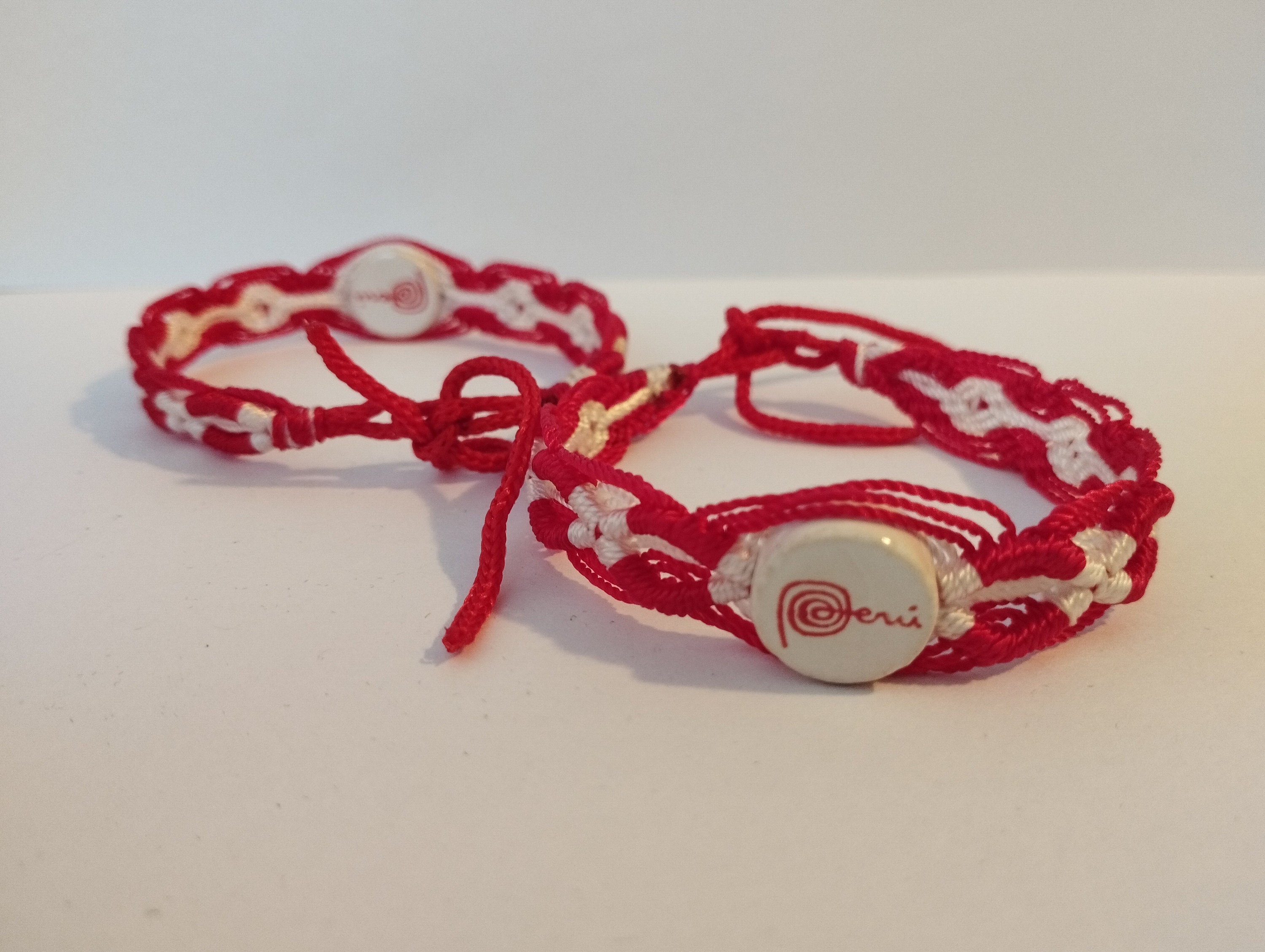 2 Peruvian Friendship Bracelets Wristbands Macrame Unisex Handmade Peru ...