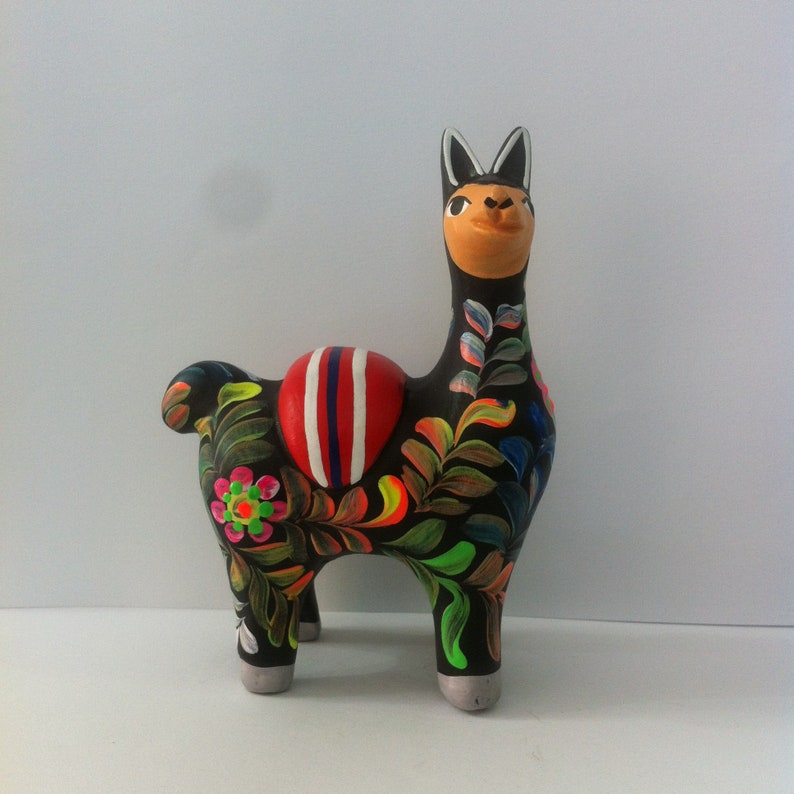 Peruvian Ceramic Clay Great LLAMA 5 Figurine Handmade | Etsy