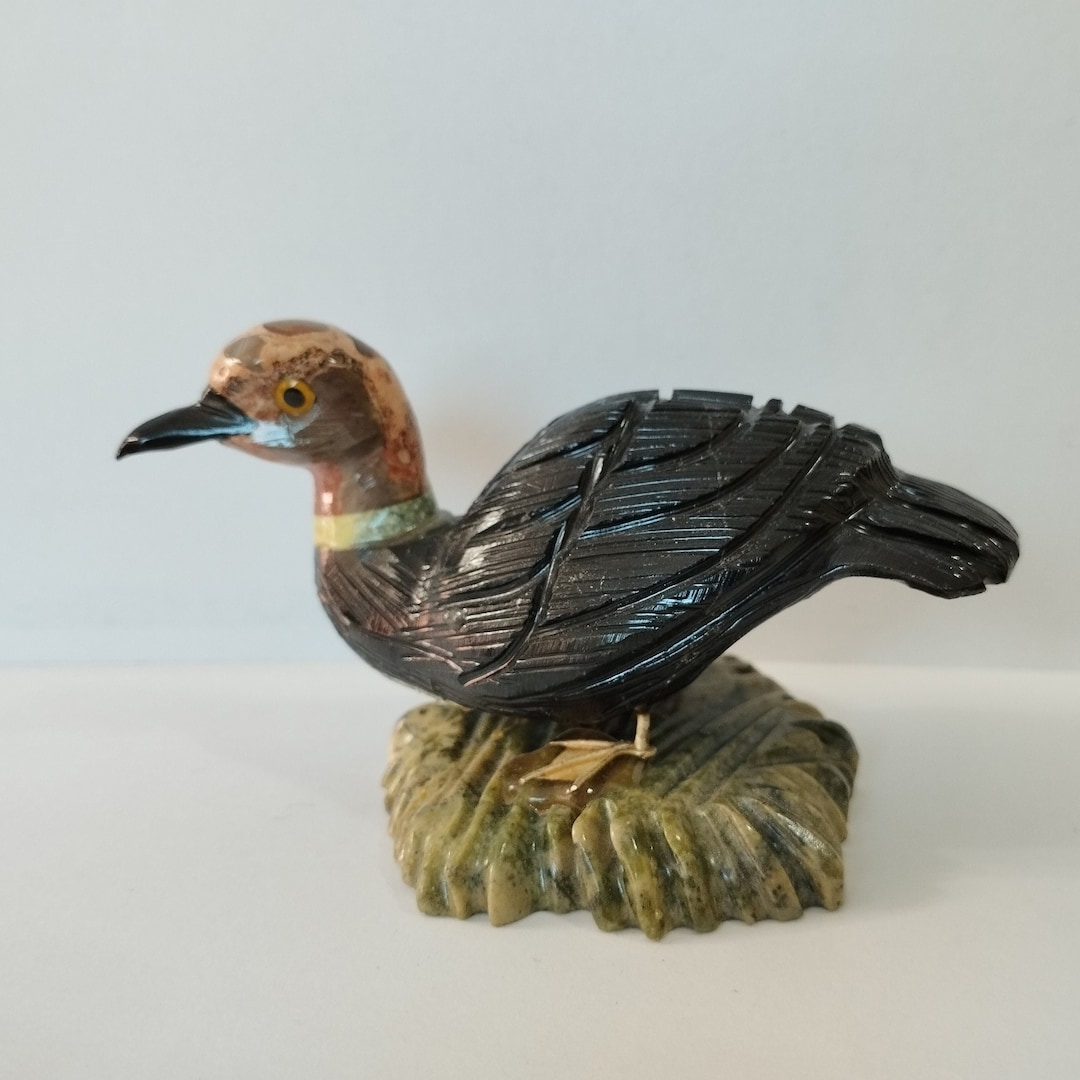 Peruvian Carved Duck Gemstones Figurine Hand Carved Handmade ...