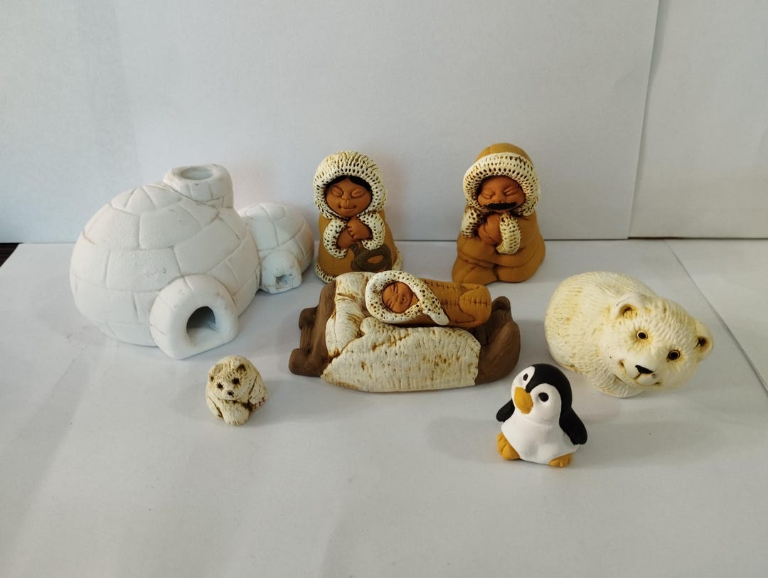 Small Peruvian Nativity Scene Christmas Clay Ornament 8 Pieces Ceramic ...