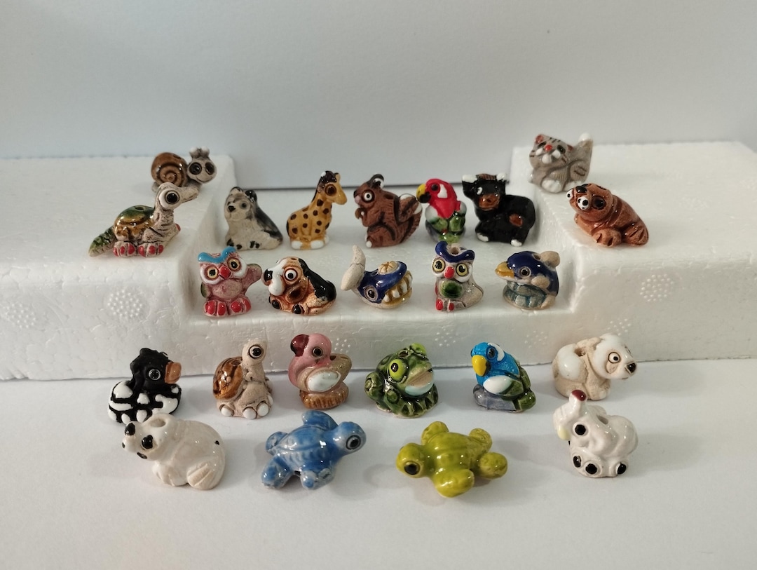 Lot 24 Tiny Peruvian Ceramic Animal Bead Clay Mixed Model Handmade New ...