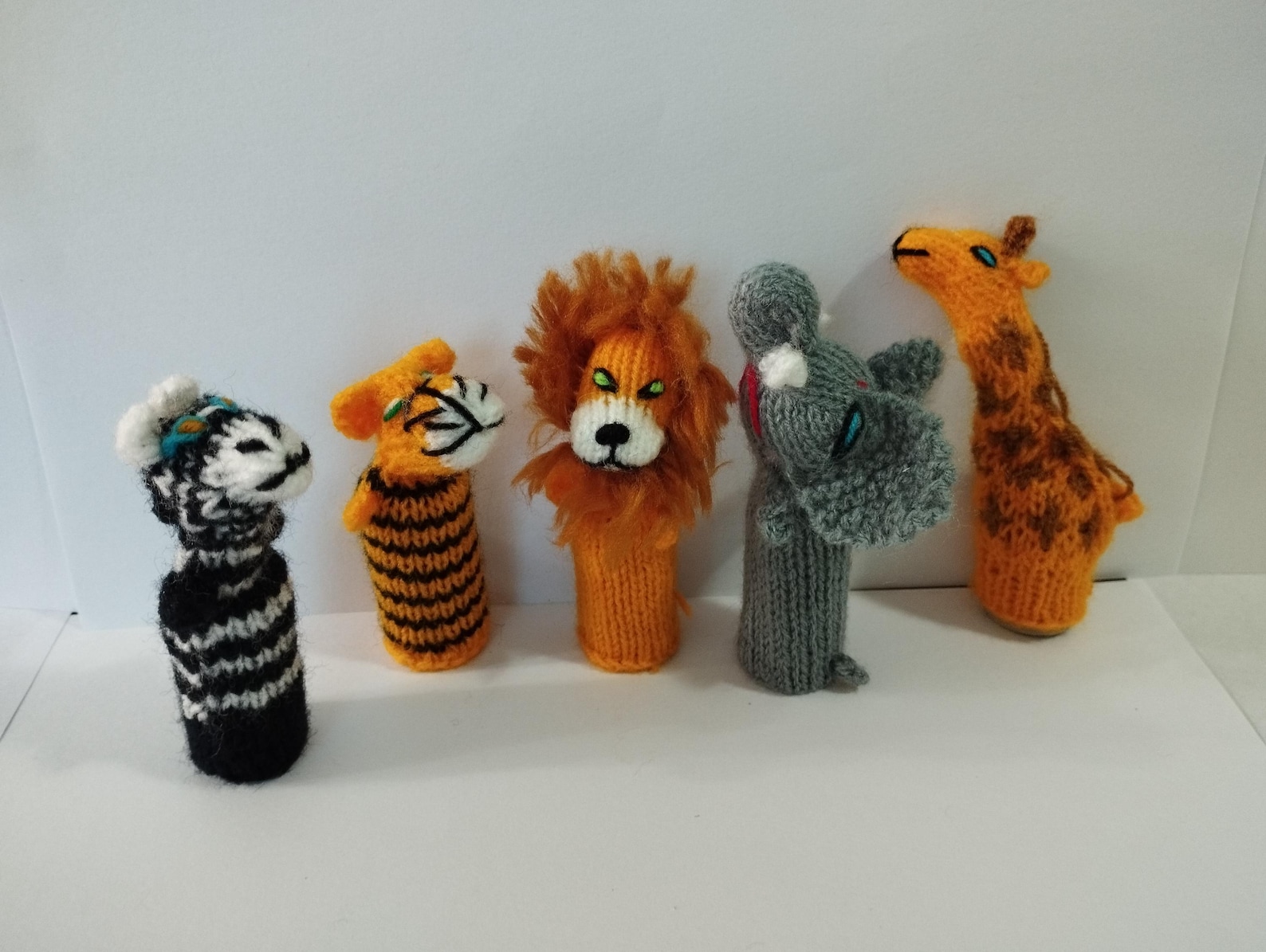 5 Wool Peruvian Finger Puppet Jungle Animals Collectable Handmade New ...