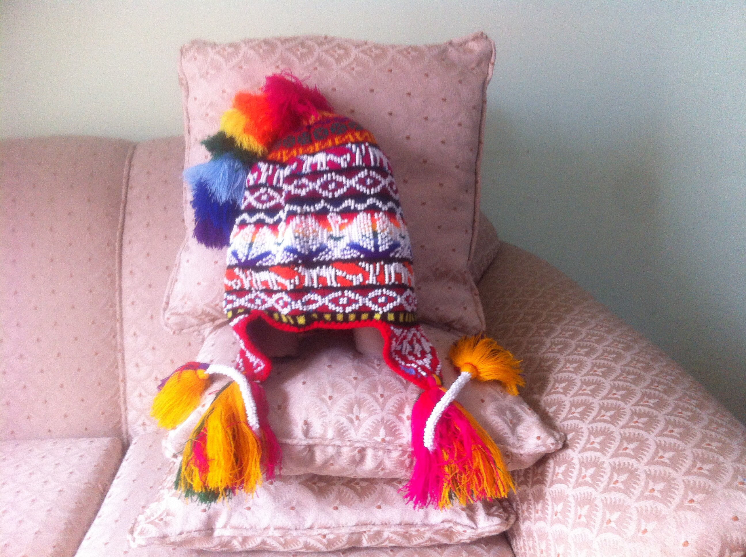 Peruvian Wool Pom Pom & Mostacillas Beads Chullo Hat Unisex - Etsy