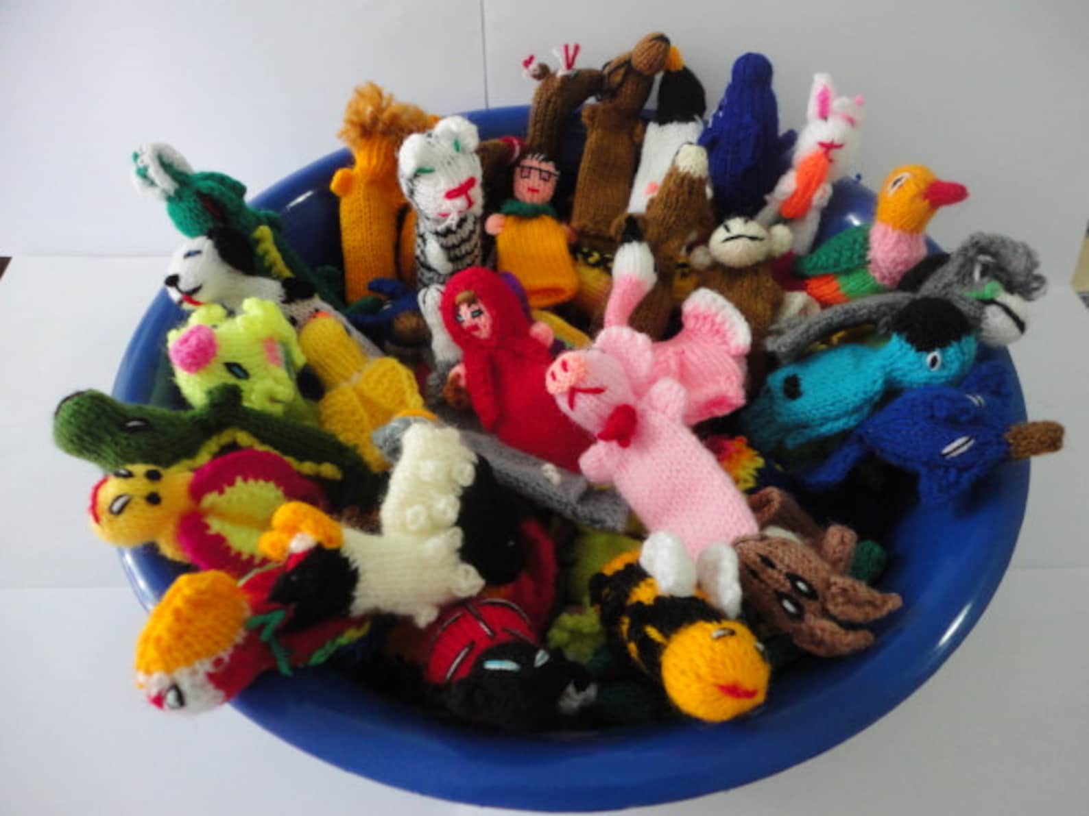 10 Peruvian Finger Puppet Wool Hand-knitted - Will Animals Finger ...