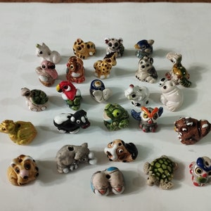 Lot 24 Tiny Peruvian Ceramic Animal Bead Clay Mixed Model Handmade New ...