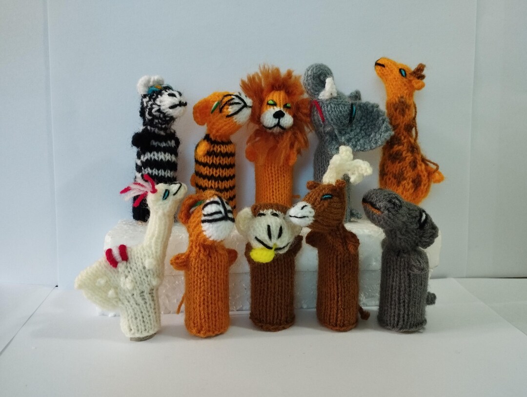 10 Peruvian Finger Puppet Wool Hand-knitted - Will Animals Finger ...