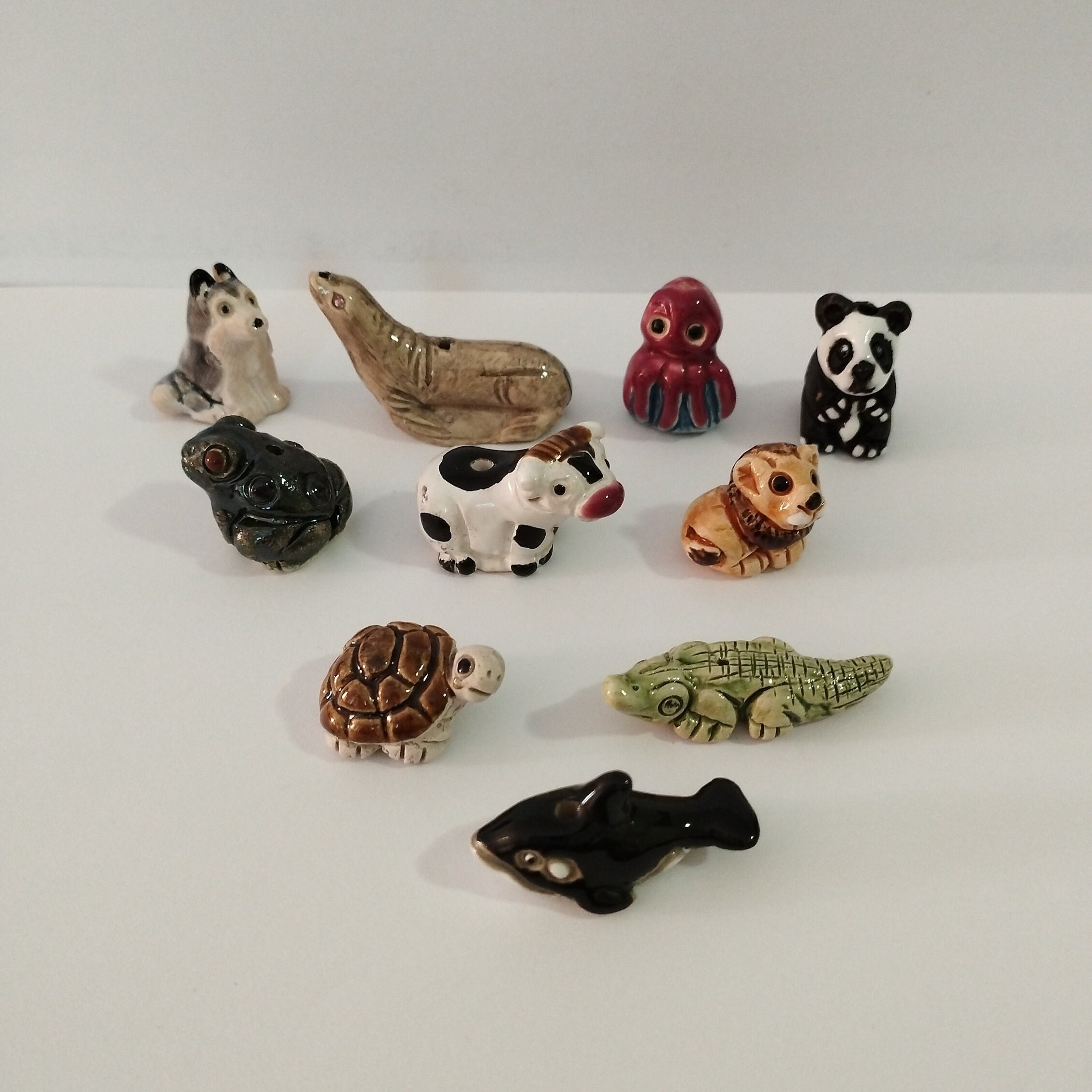 10 Small Peruvian Ceramic Animal Bead Clay Mixed Model Handmade Small ...