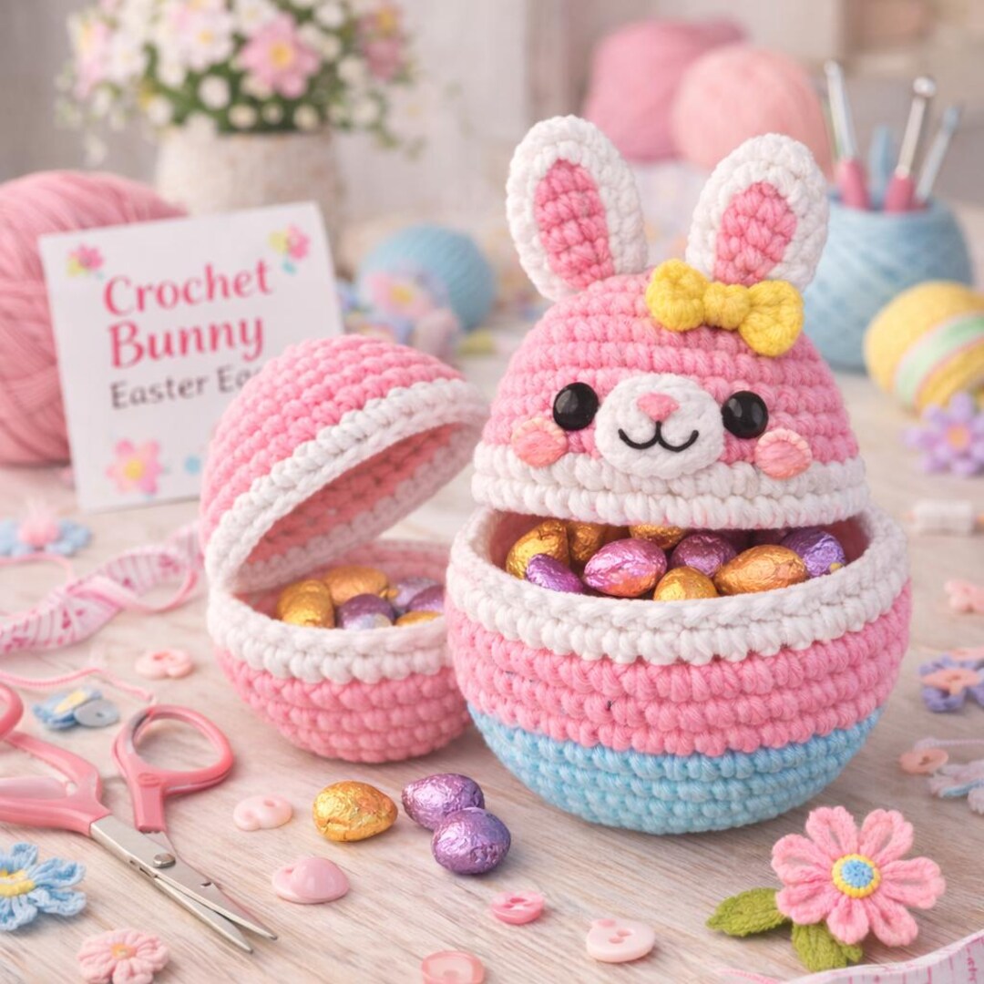 Crochet Bunny Easter Egg Pattern PDF Guide | Amigurumi Surprise ...