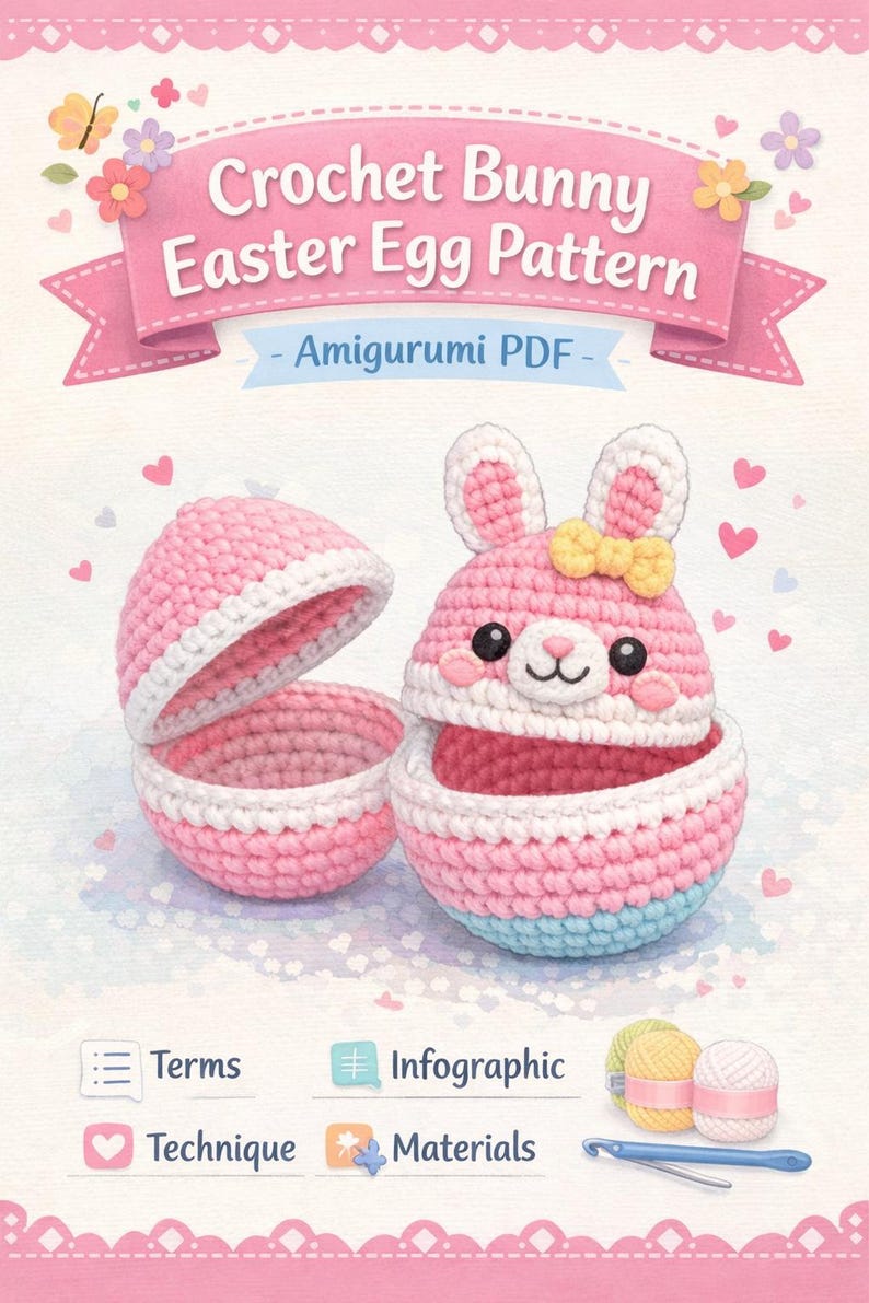 Crochet Bunny Easter Egg Pattern PDF Guide | Amigurumi Surprise ...