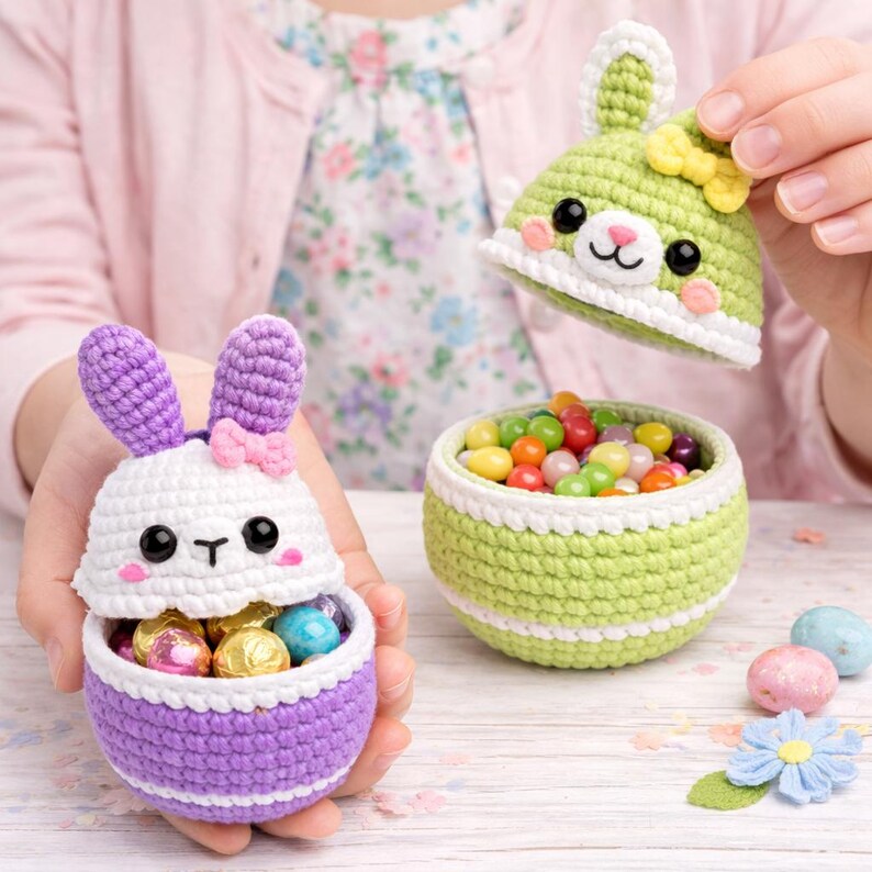 Crochet Bunny Easter Egg Pattern PDF Guide | Amigurumi Surprise ...