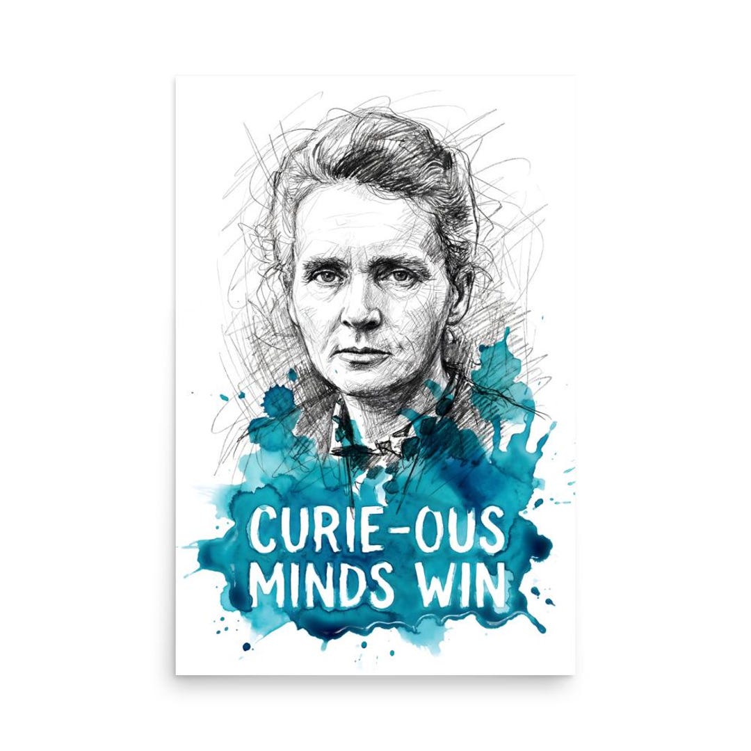 Marie Curie Poster, Women in Science Art, STEM Teacher Gift, Feminist ...