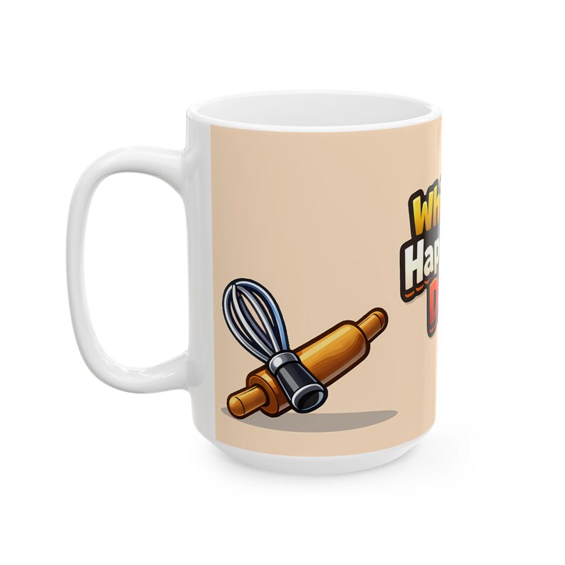 Personalized Baker Mug - Whisking Happy Cartoon Custom Ceramic Coffee ...