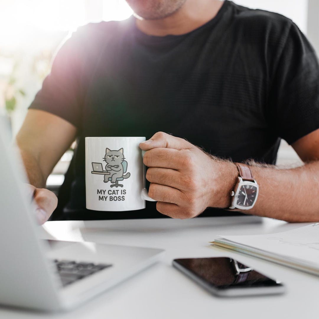 Funny Cat Boss Mug – WFH Gift for Cat Lovers - Etsy