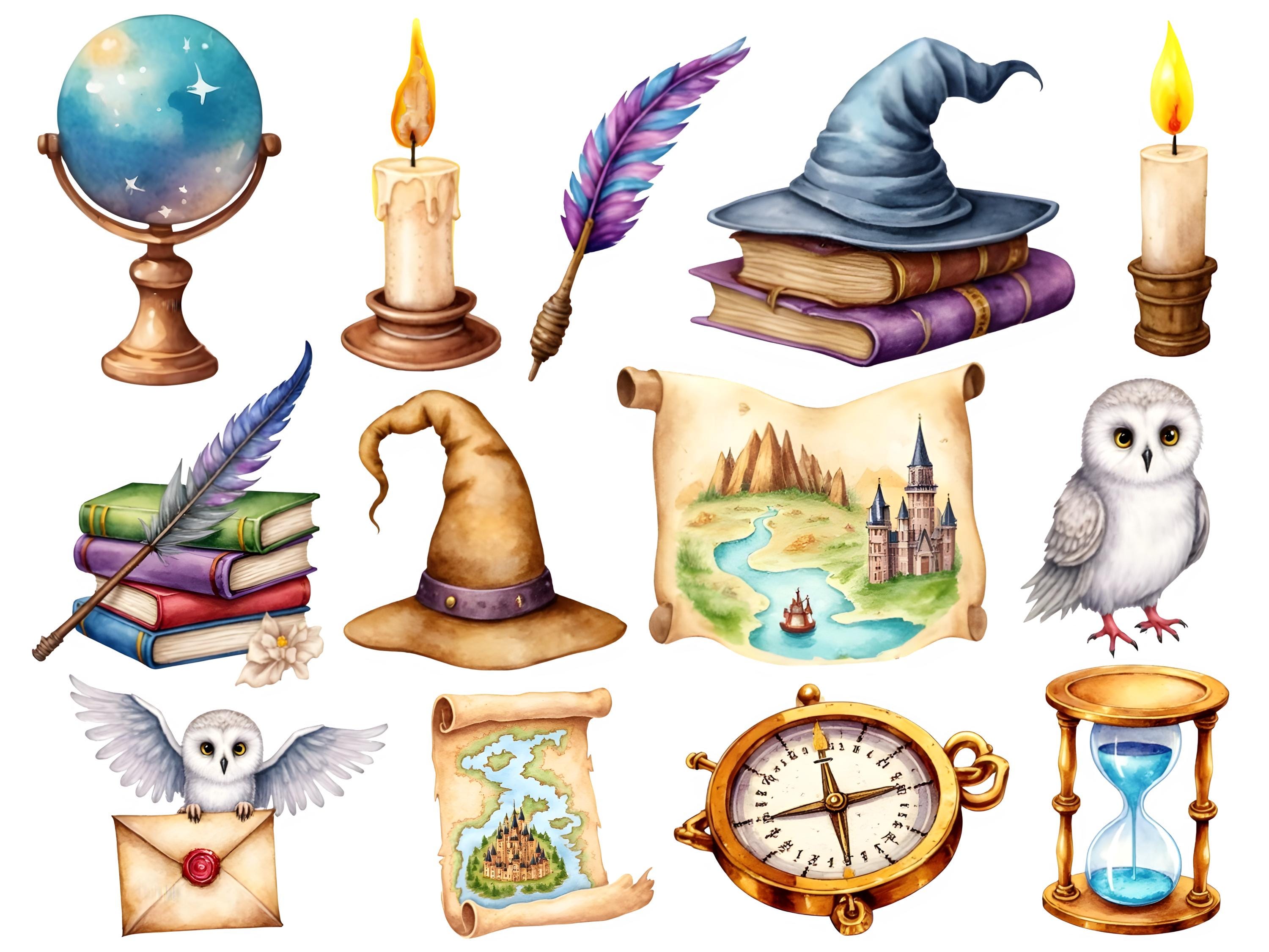 Wizard School Clipart Bundle, Magic School, Fantasy Characters, Castle ...