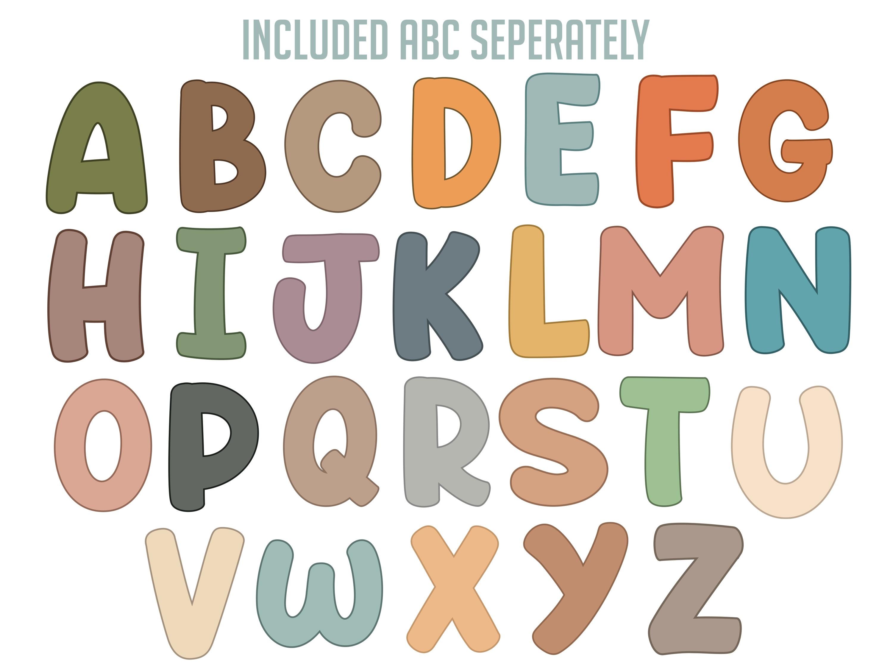 Animal Alphabet Clipart, Watercolor Numbers and Letters, Nursery Decor ...