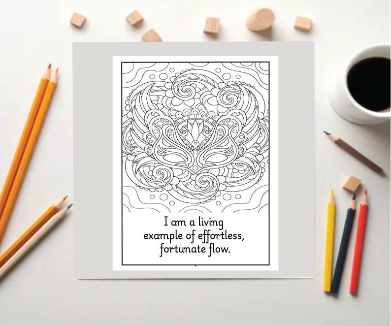 Meditate and Manifest Coloring Pages | Printable Affirmation Coloring ...