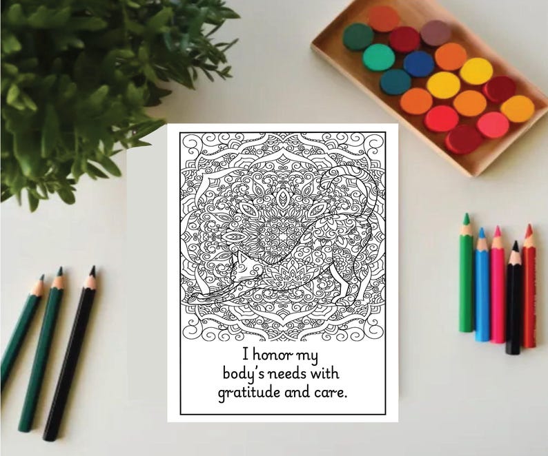 Meditate and Manifest Coloring Pages | Printable Affirmation Coloring ...