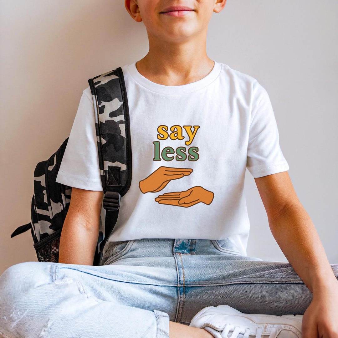 Say Less AAC Youth Shirt - Sign Language Inspired Graphic Tee, Autism ...