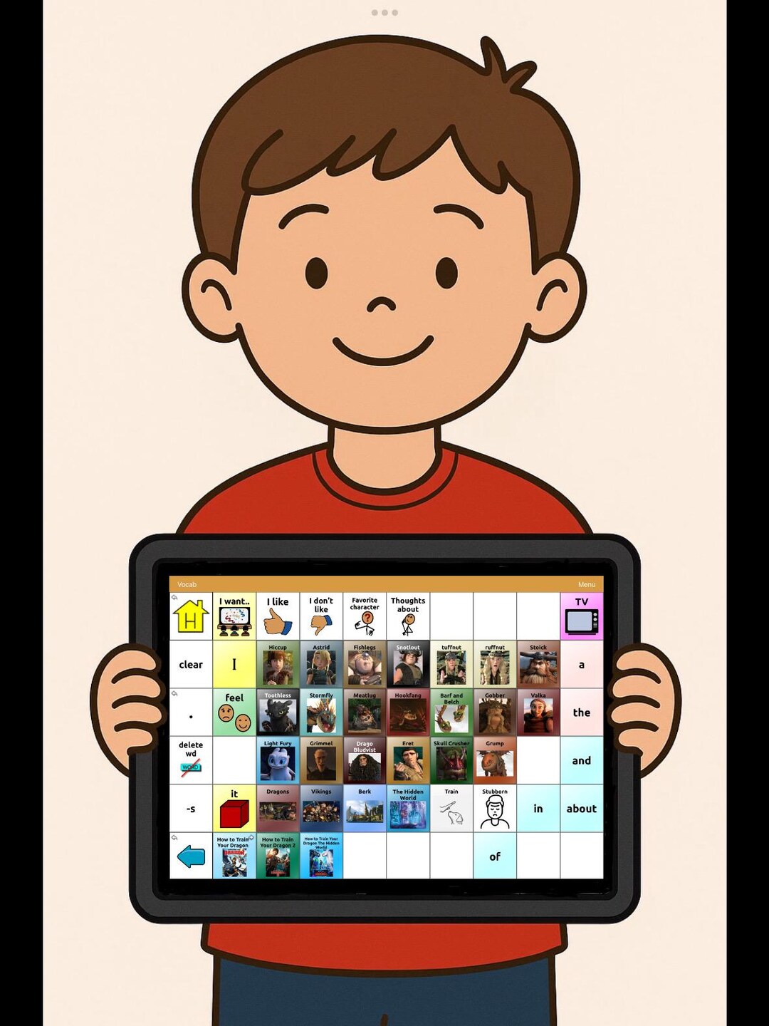 How to Train Your Dragon AAC Template – Touchchat 60 Grid for Speech ...